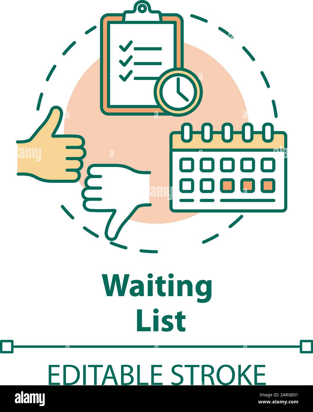 Icono de concepto de lista de espera. Planificación. Gestión del tiempo ... Icono de concepto de lista de espera. Planificación. Gestión del tiempo ...