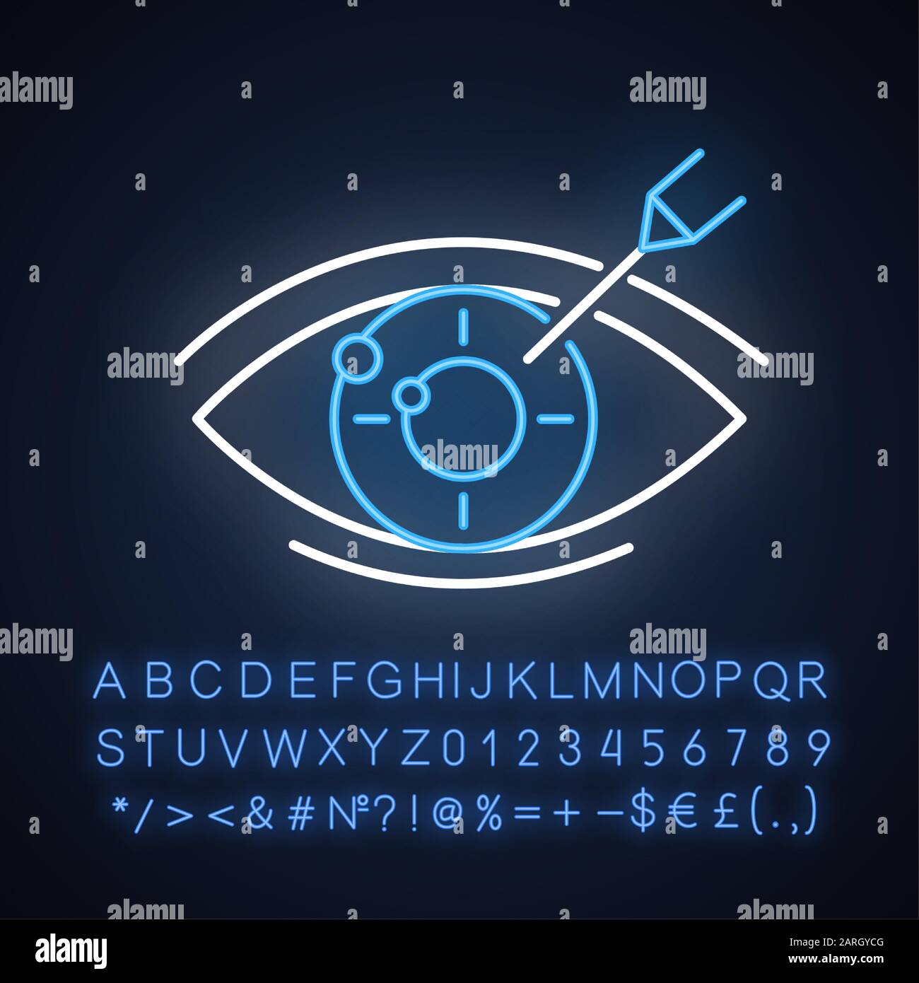 Icono De Luz De Neón De Corrección De Visión Procedimiento Médico