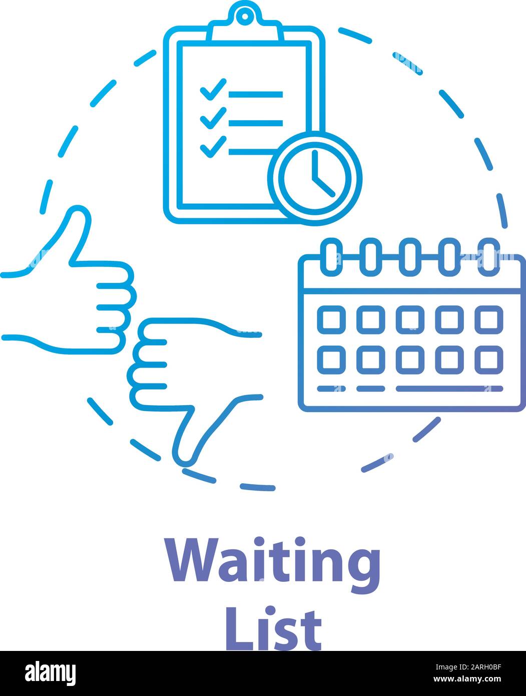 Icono de concepto de lista de espera. Planificación. Gestión del tiempo ... Icono de concepto de lista de espera. Planificación. Gestión del tiempo ...