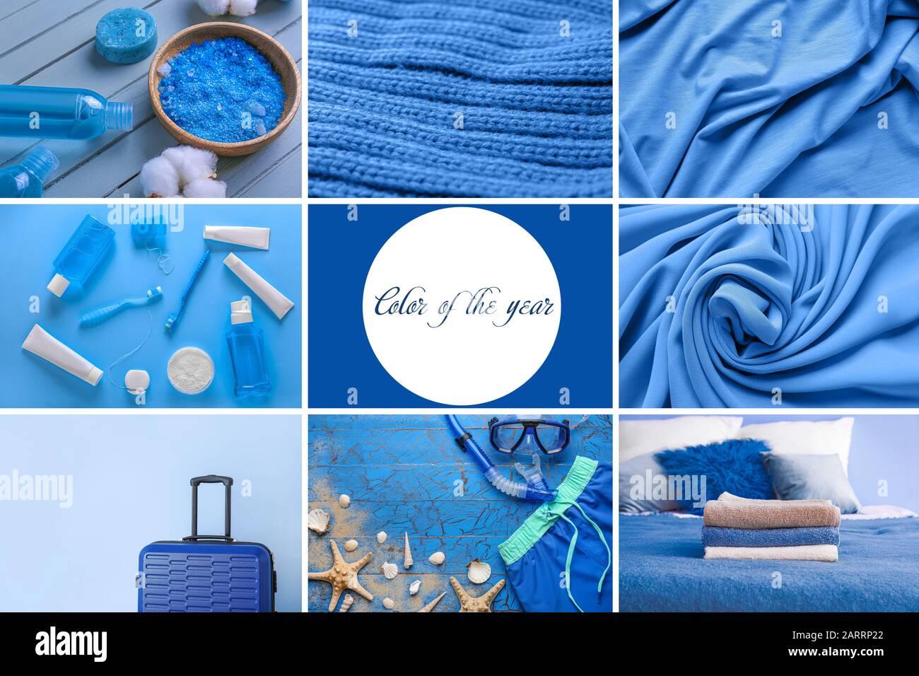 Collage de fotos en colores azules Fotografía de stock - Alamy