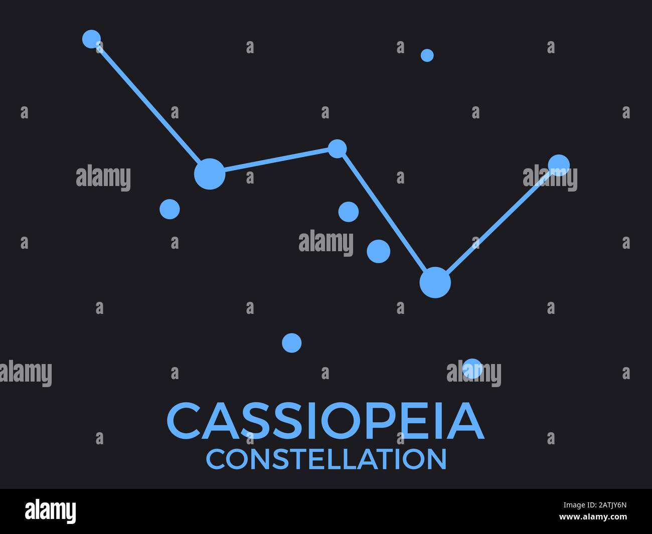 Constelación De Cassiopeia Estrellas En El Cielo Nocturno Cúmulo De