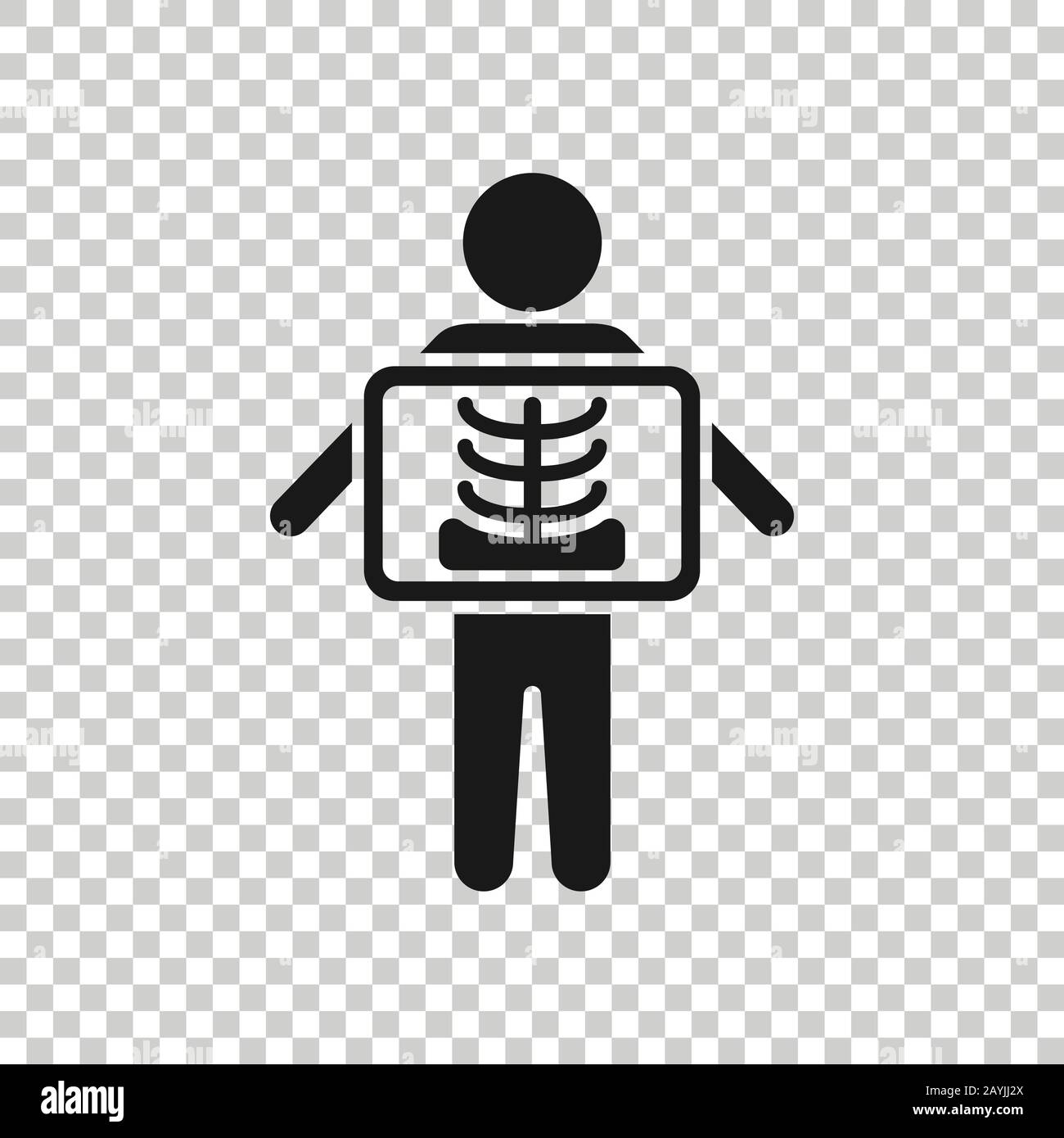 Icono De Rayos X De Estilo Plano Ilustración Vectorial De Radiología