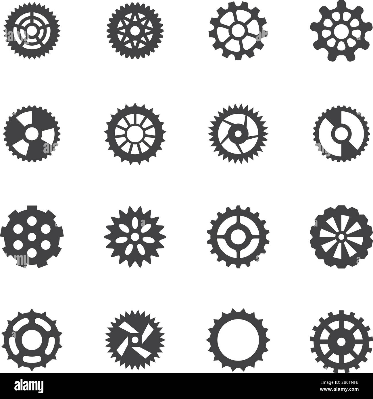 Iconos De Vectores De Engranaje Transmisión Con Símbolos De Rueda