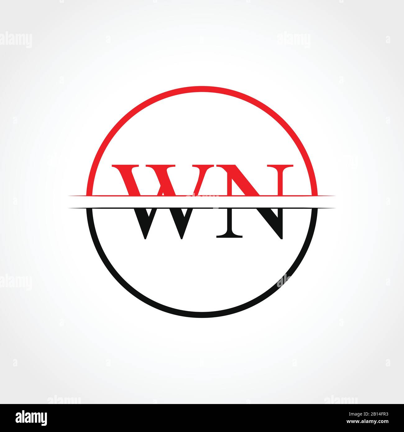 Logotipo Vinculado A La Carta De Wn Inicial Plantilla Vectorial De
