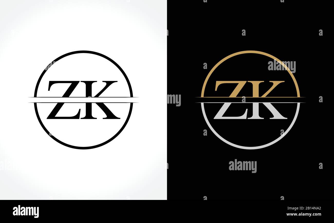 Plantilla Inicial De Vectores De Diseño De Logotipo Zk Letra Creativa