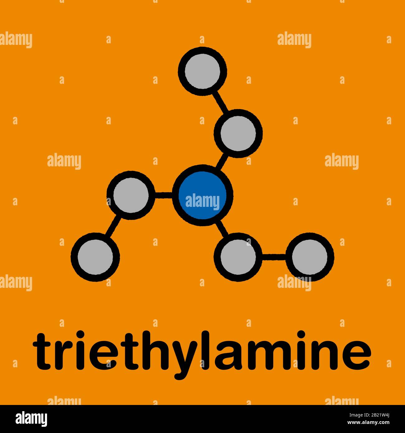 Molécula de base orgánica de trietilamina, ilustración Fotografía de ...
