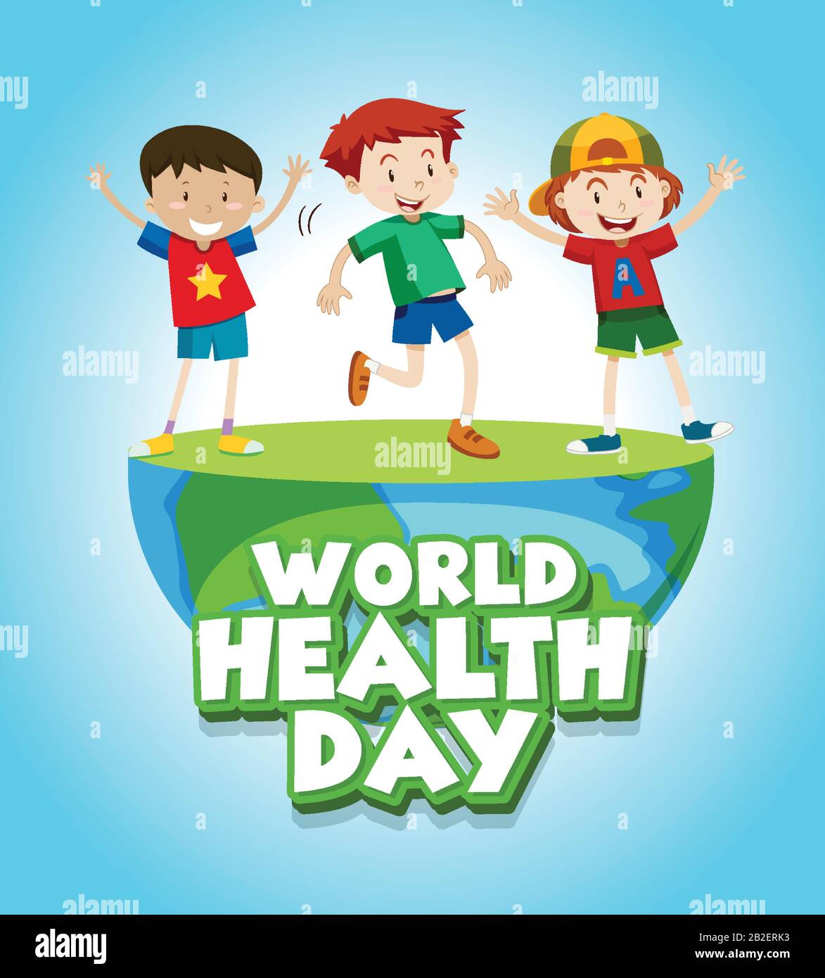 Diseño De Pósteres Para El Día Mundial De La Salud Con Niños Felices En