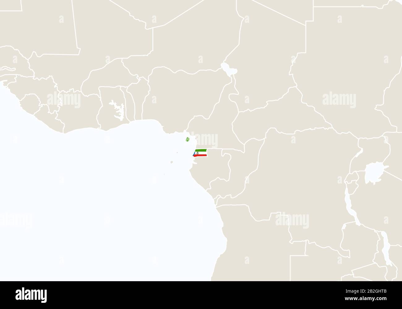 África Con Mapa De Guinea Ecuatorial Resaltado Ilustración Vectorial