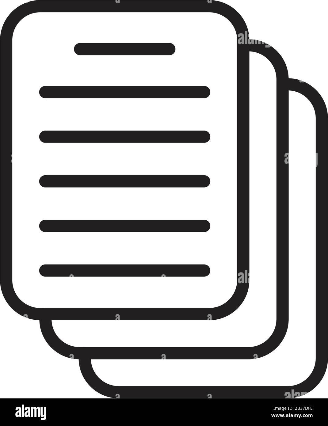 Plantilla De Icono De Documento En Color Negro Editable Símbolo De
