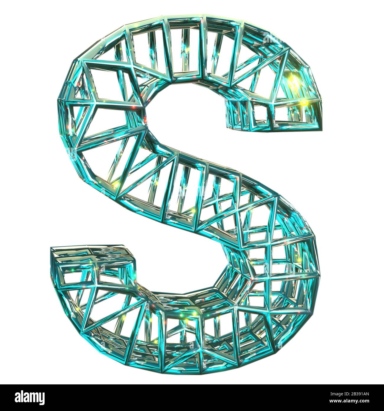 Renderización 3d Letra Mayúscula S Nuevo Renderizado De Símbolos De