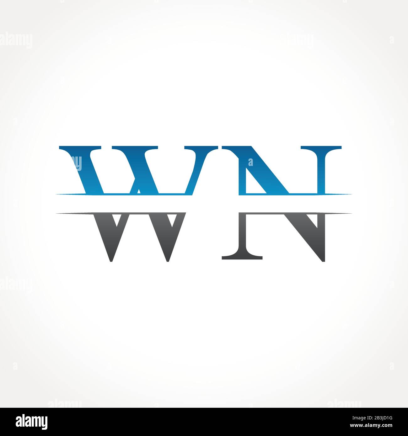 Logotipo Vinculado A La Carta De Wn Inicial Plantilla Vectorial De
