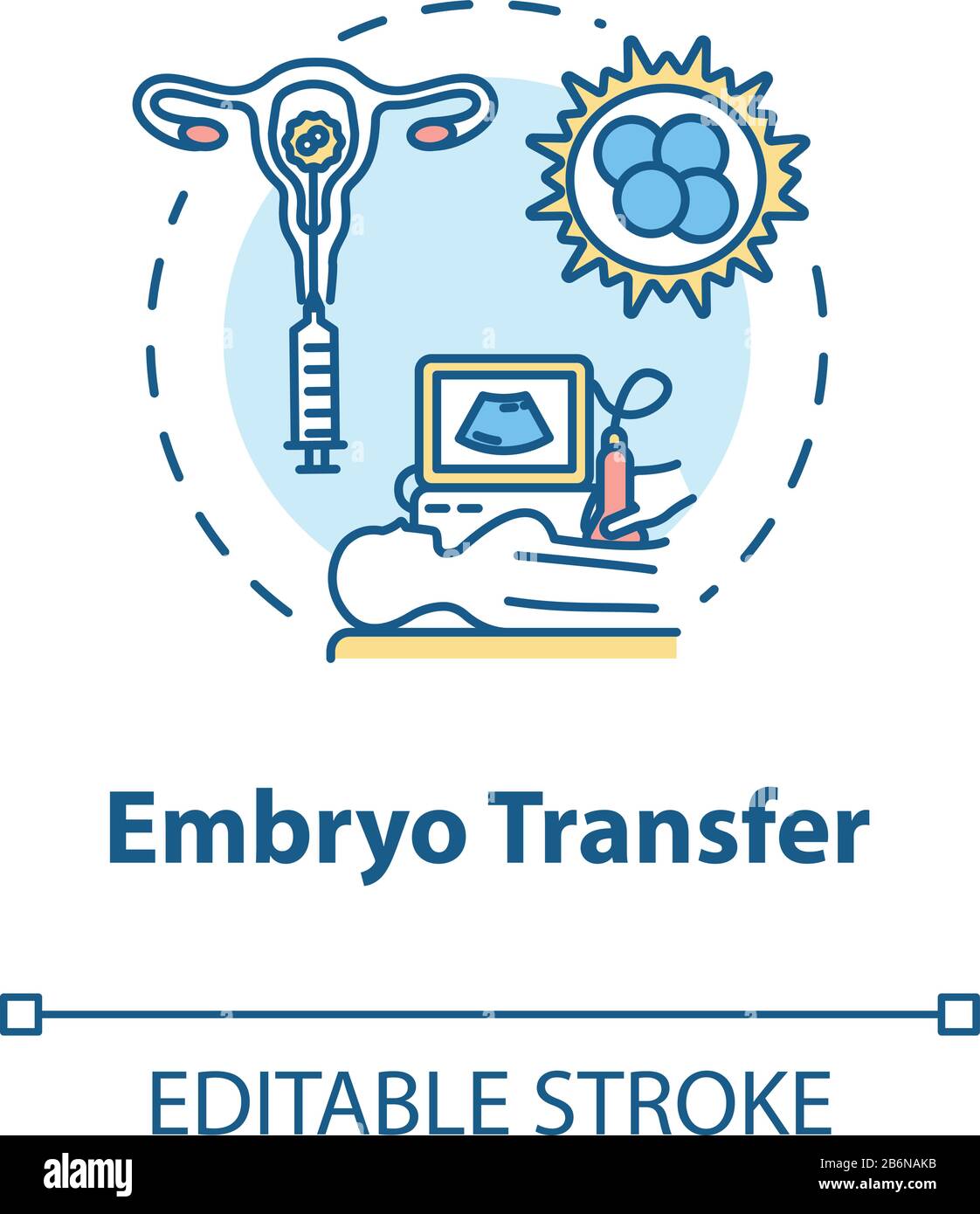 Icono De Concepto De Transferencia De Embriones Prueba De Ultrasonido