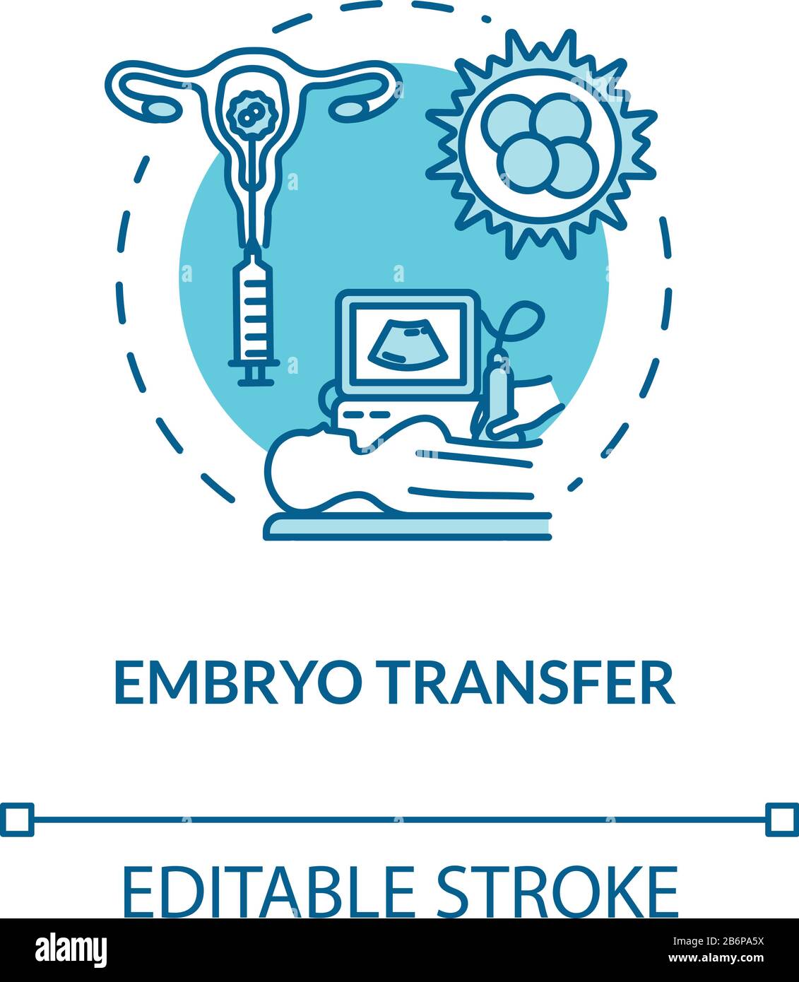 Icono De Concepto Turquesa De Transferencia De Embriones Embarazo