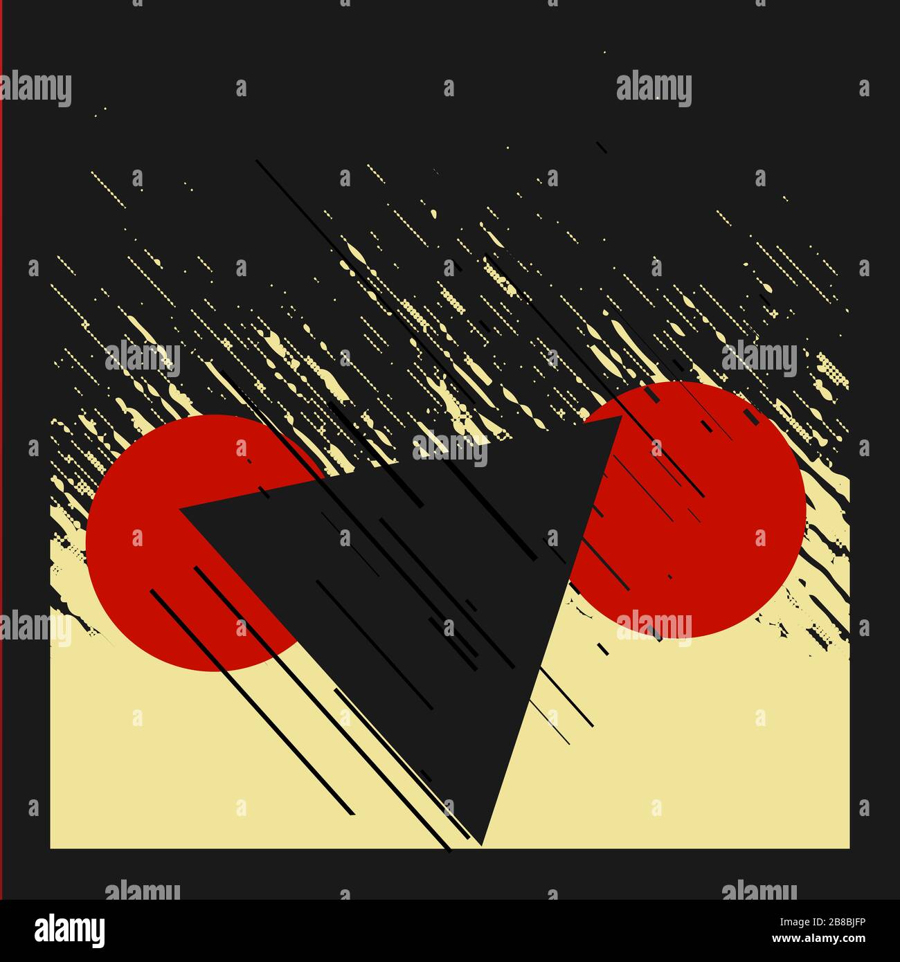 Vector Abstracto Negro Y Rojo Formas Constructivismo Diseño De Estilo
