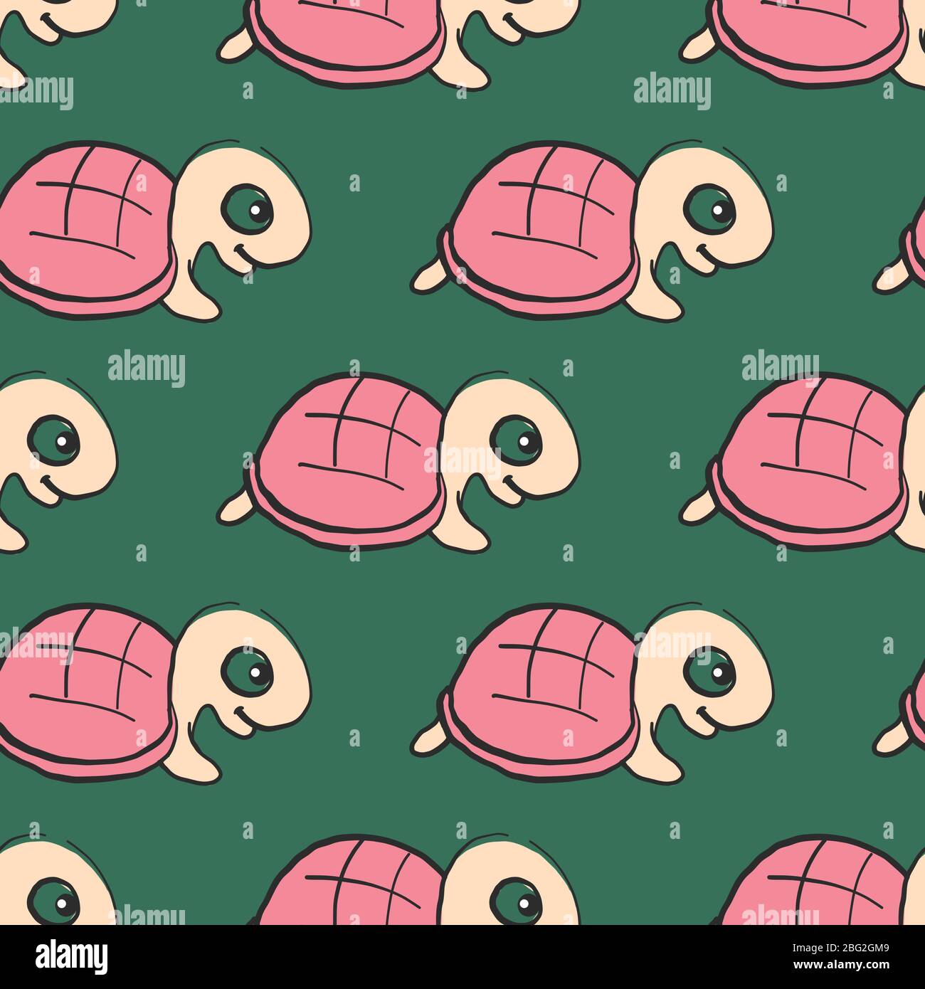 Patrón De Tortugas Ilustración Vector Sobre Fondo Blanco Imagen