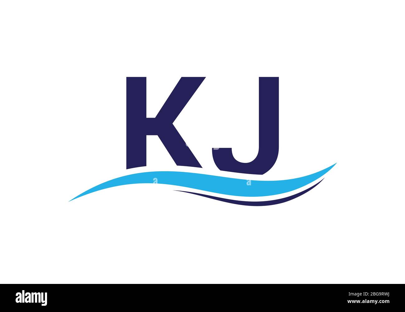 Plantilla De Vectores De Diseño De Logotipo De K J Con La Letra Del