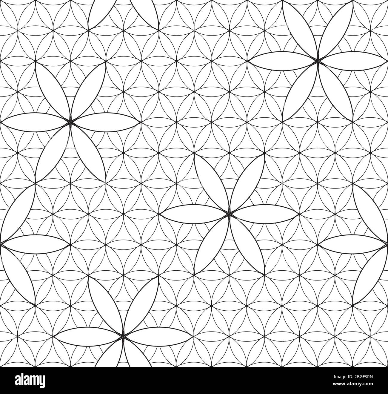 Flor De La Vida Geometría Sagrada Imágenes de stock en blanco y negro ...