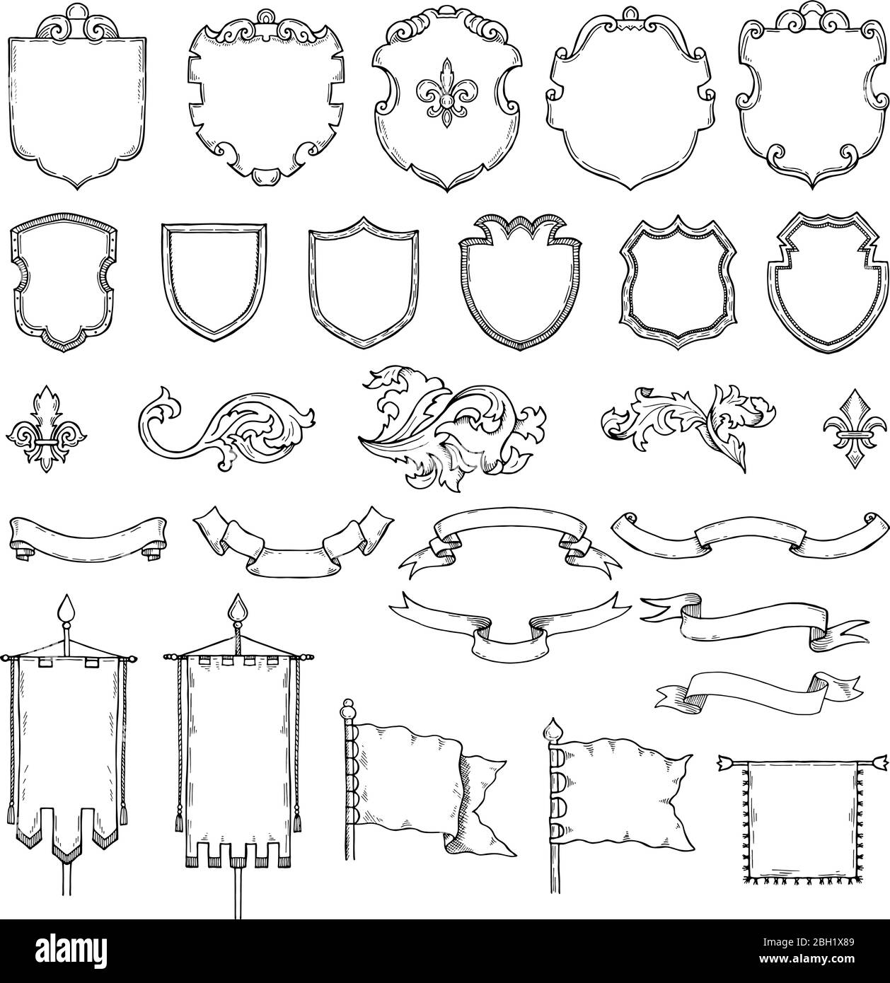 Escudos heraldicos vectores Imágenes vectoriales de stock - Alamy