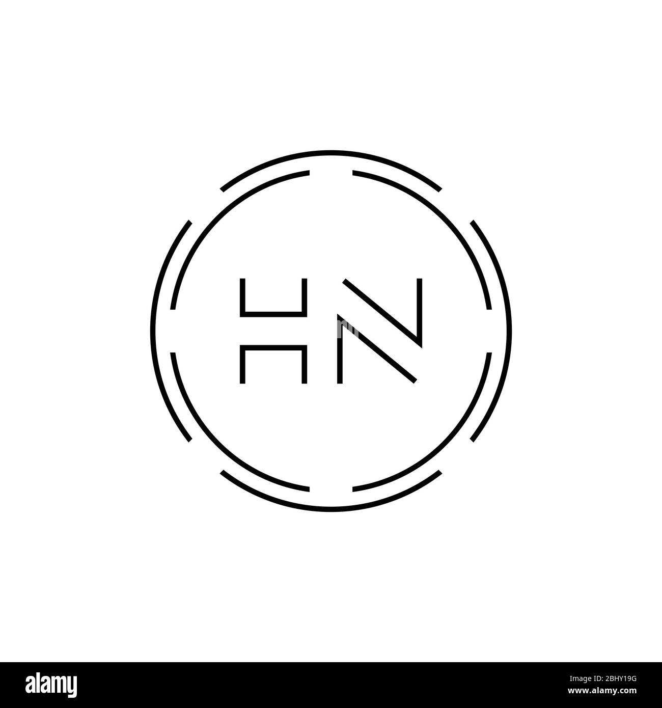 Plantilla De Vector De Diseño De Logotipo Hn Ilustración Inicial Del