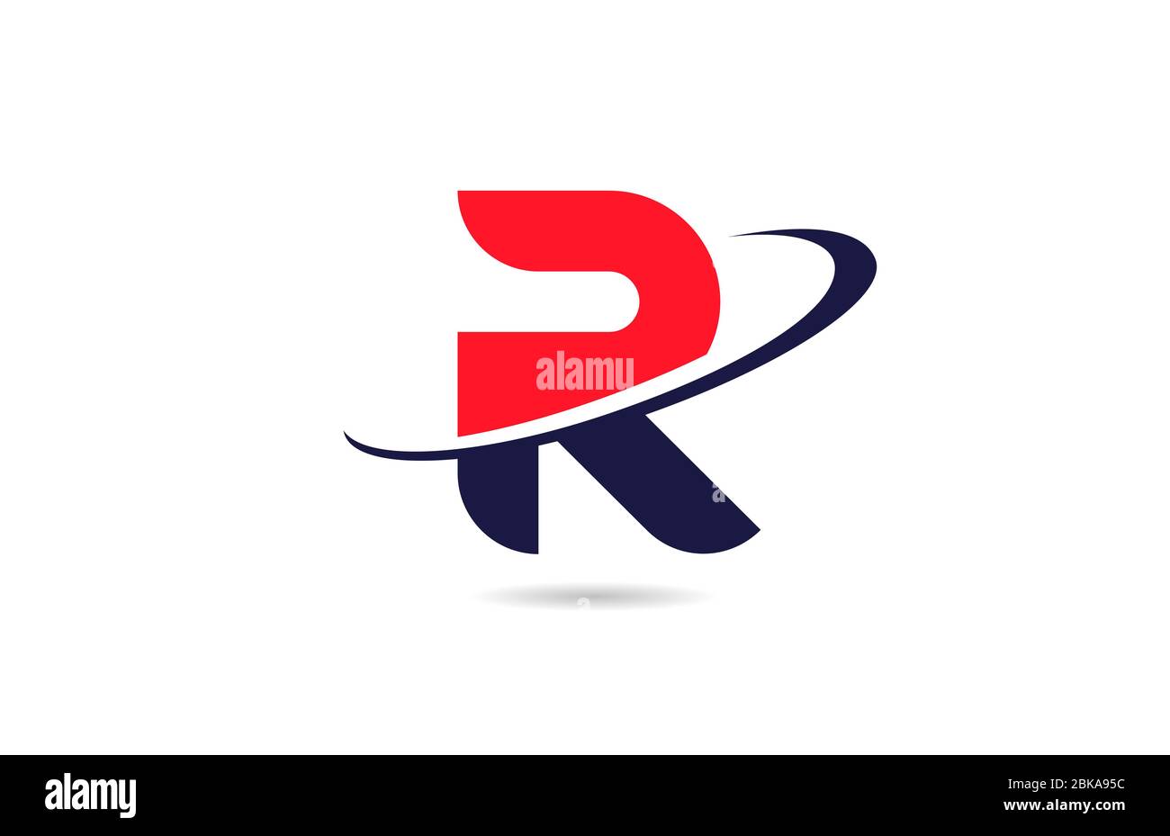 Letra R Letra Logotipo Icono Diseño En Color Rojo Azul Con Swoosh Para