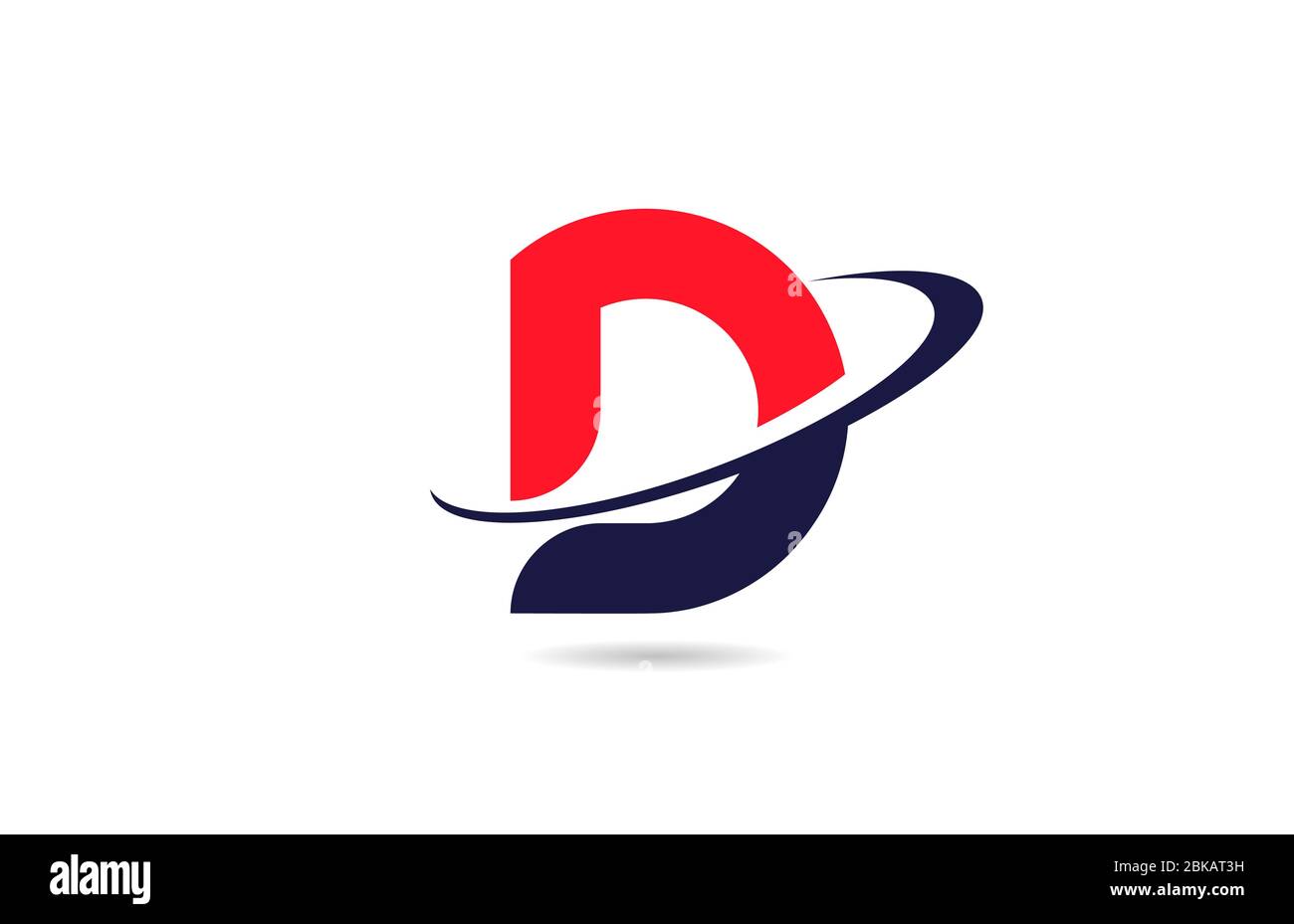 Letra D Letra Logotipo Icono Diseño En Color Rojo Azul Con Swoosh Para