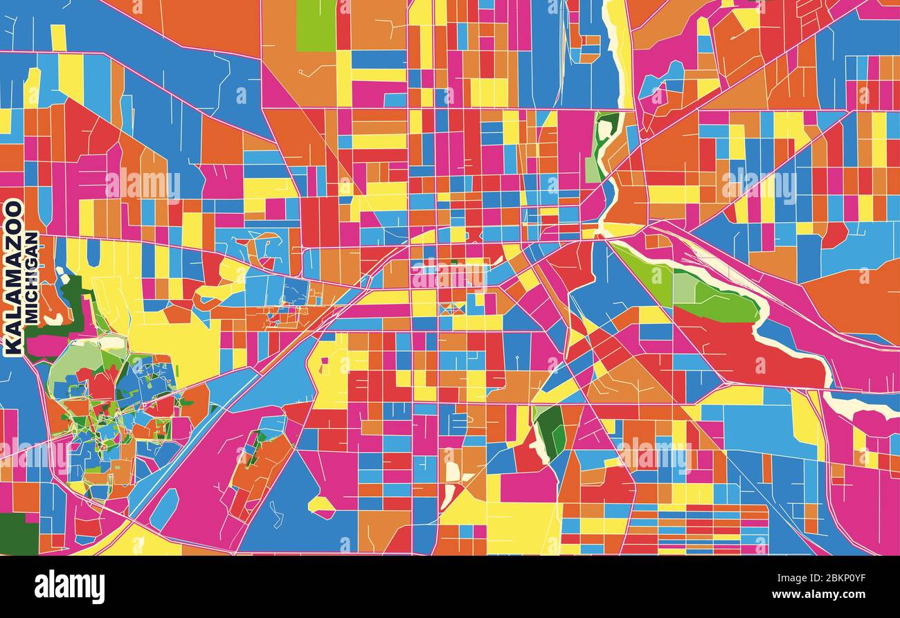 Mapa De Calles De Kalamazoo-michigan Printable Map Of Kalamazoo,