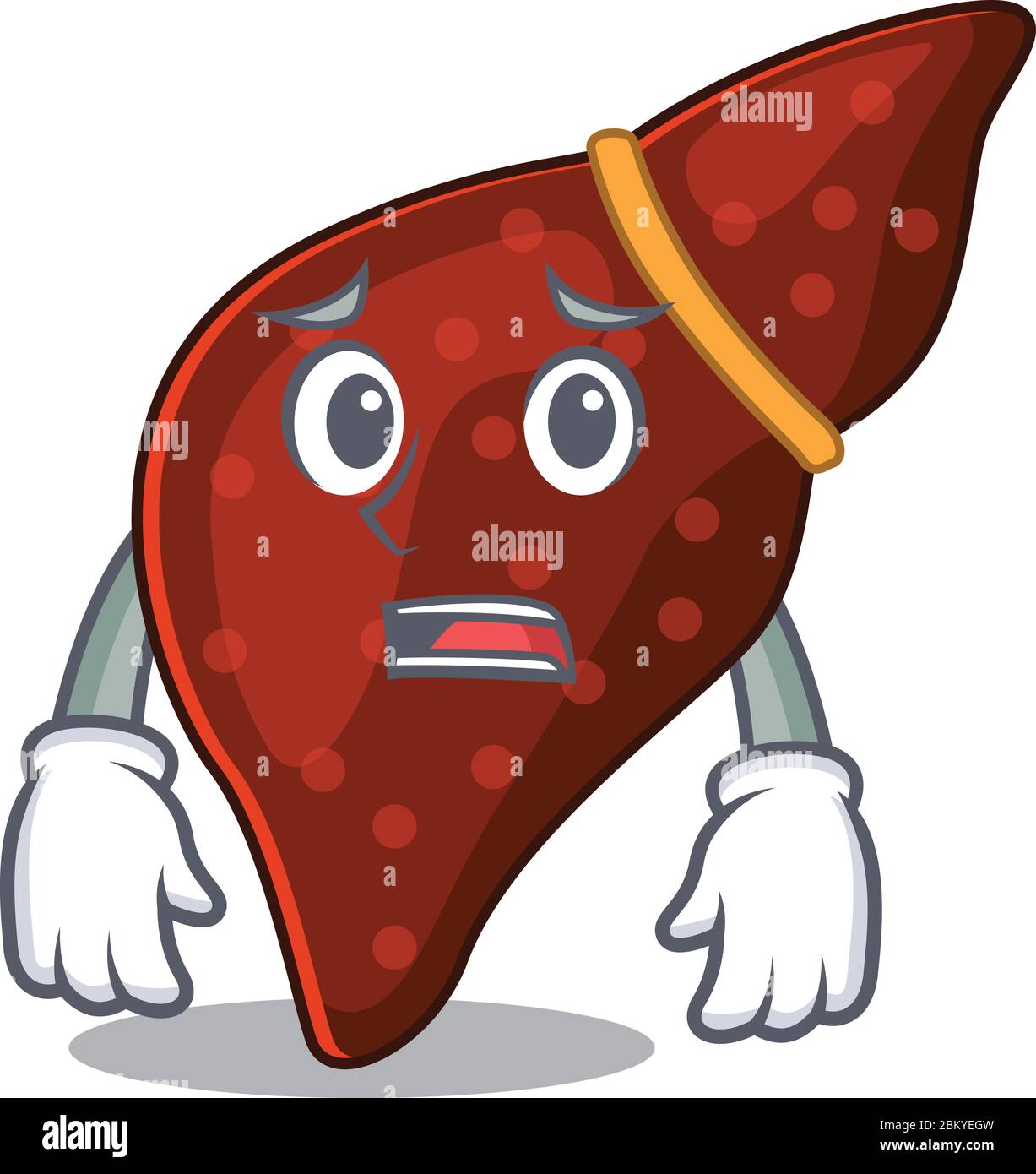 Diseño De Dibujos Animados Estilo De Cirrosis Hepática Humana Mostrando