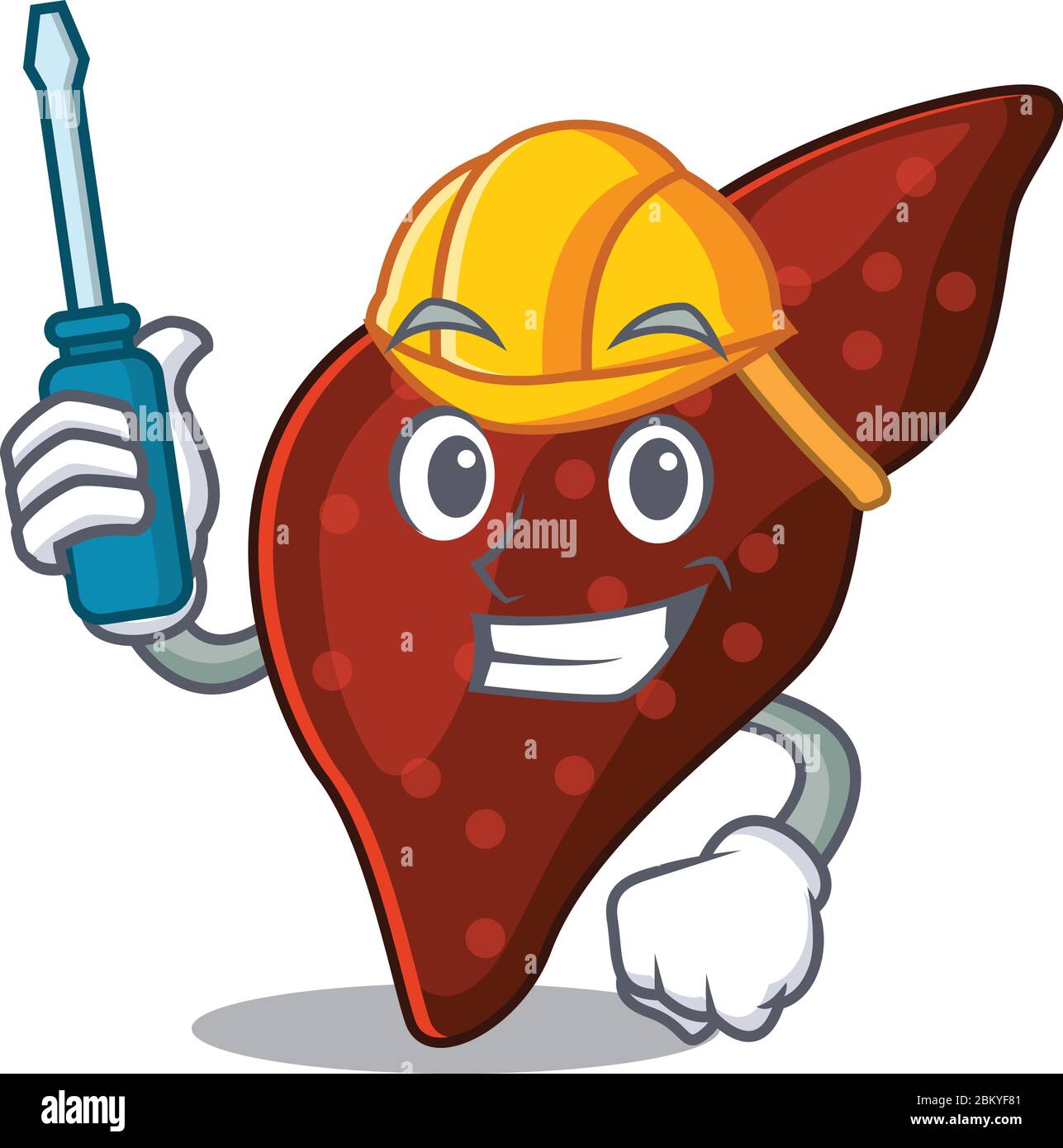 El Personaje De Dibujos Animados De La Cirrosis Hepática Humana Trabajó