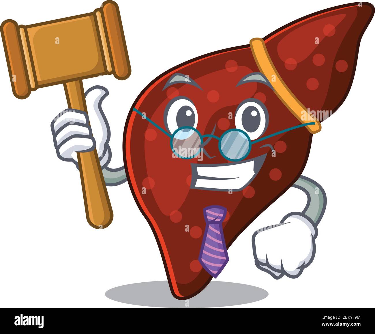 Un Humilde Juez De La Cirrosis Hepática Humano Dibujos Animados De