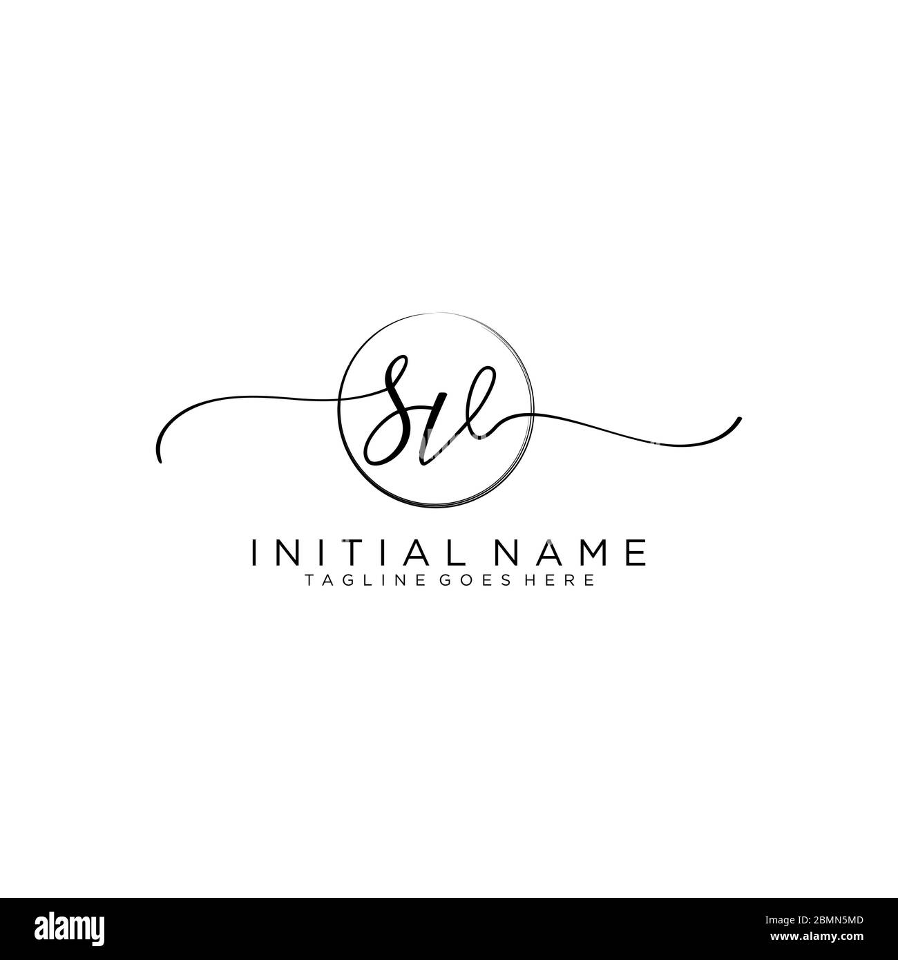 Logotipo Inicial De Escritura A Mano Sv Con Vector De Plantilla