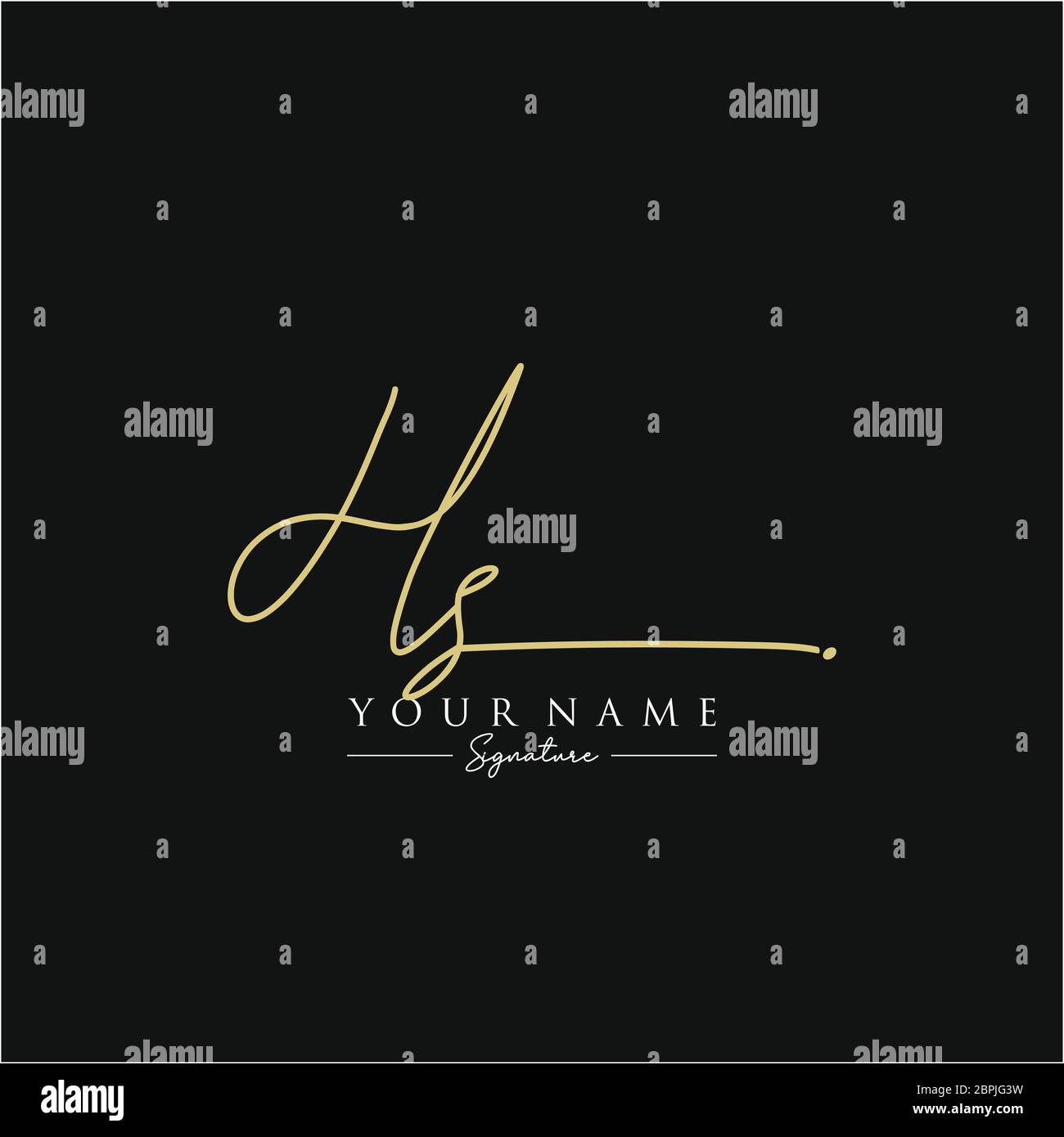Vector De Plantilla De Logotipo De La Firma De La Letra Hs Imagen