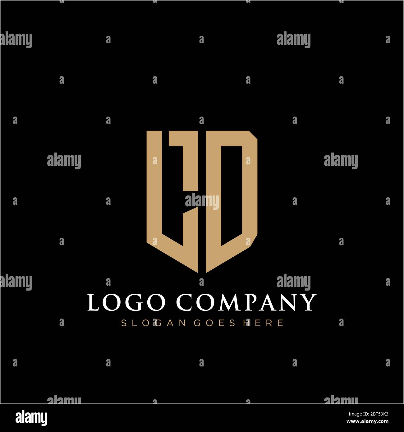 Elementos De Plantilla De Diseño De Iconos De La Letra Inicial Ld