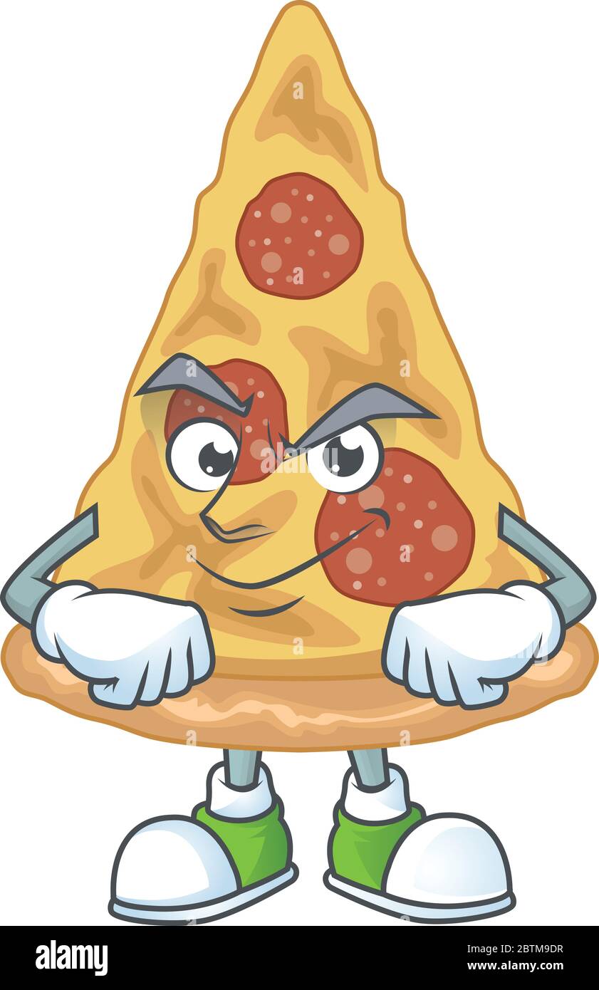 Diseño De Un Pedazo De Pizza Con Un Carácter De Dibujos Animados Con