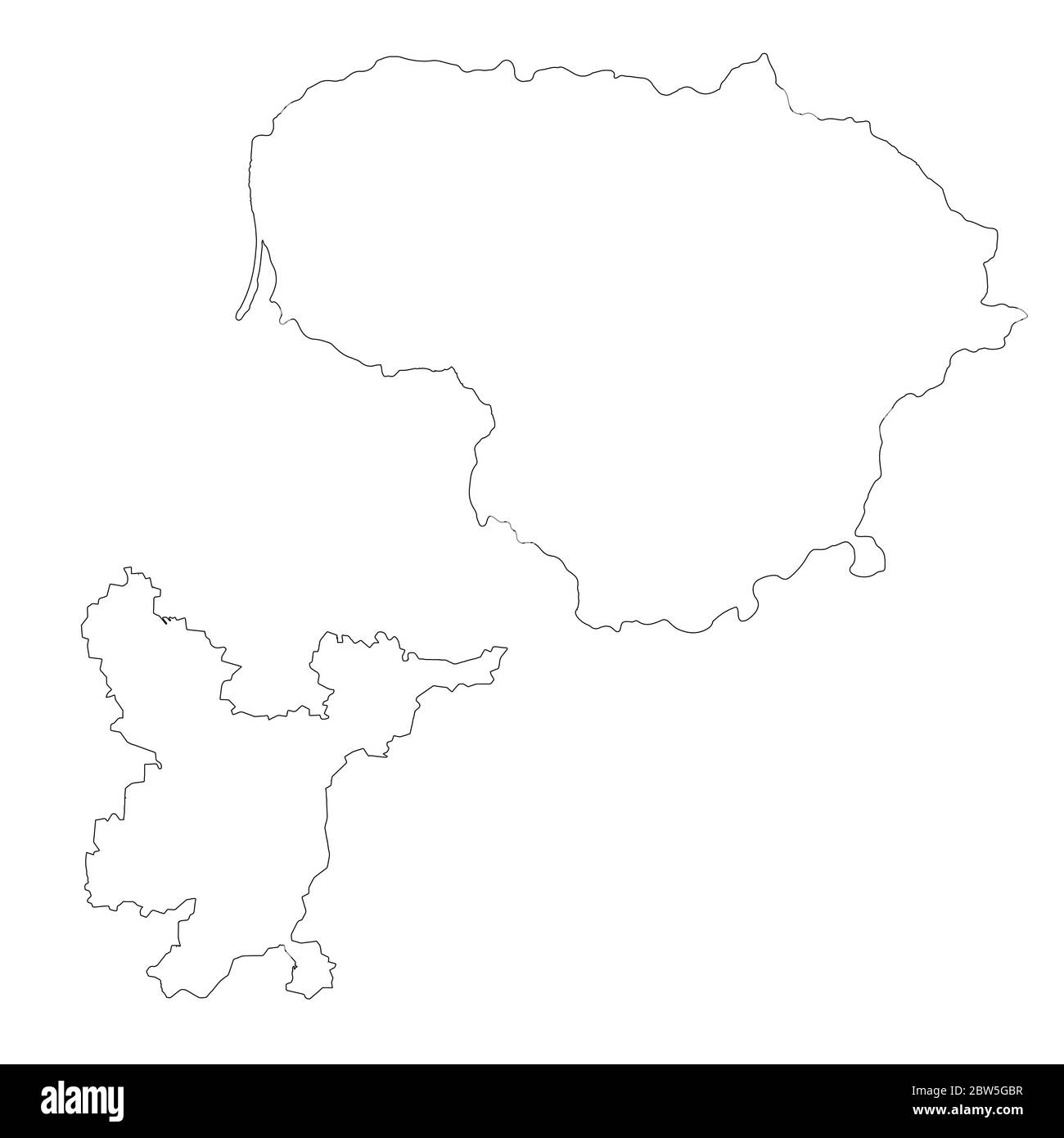 Mapa Vectorial De Lituania Y Vilna País Y Capital Ilustración