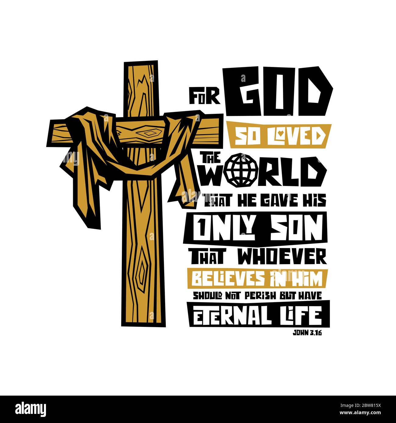 Tipografía Cristiana Letras E Ilustración Porque Dios Amó Tanto Al