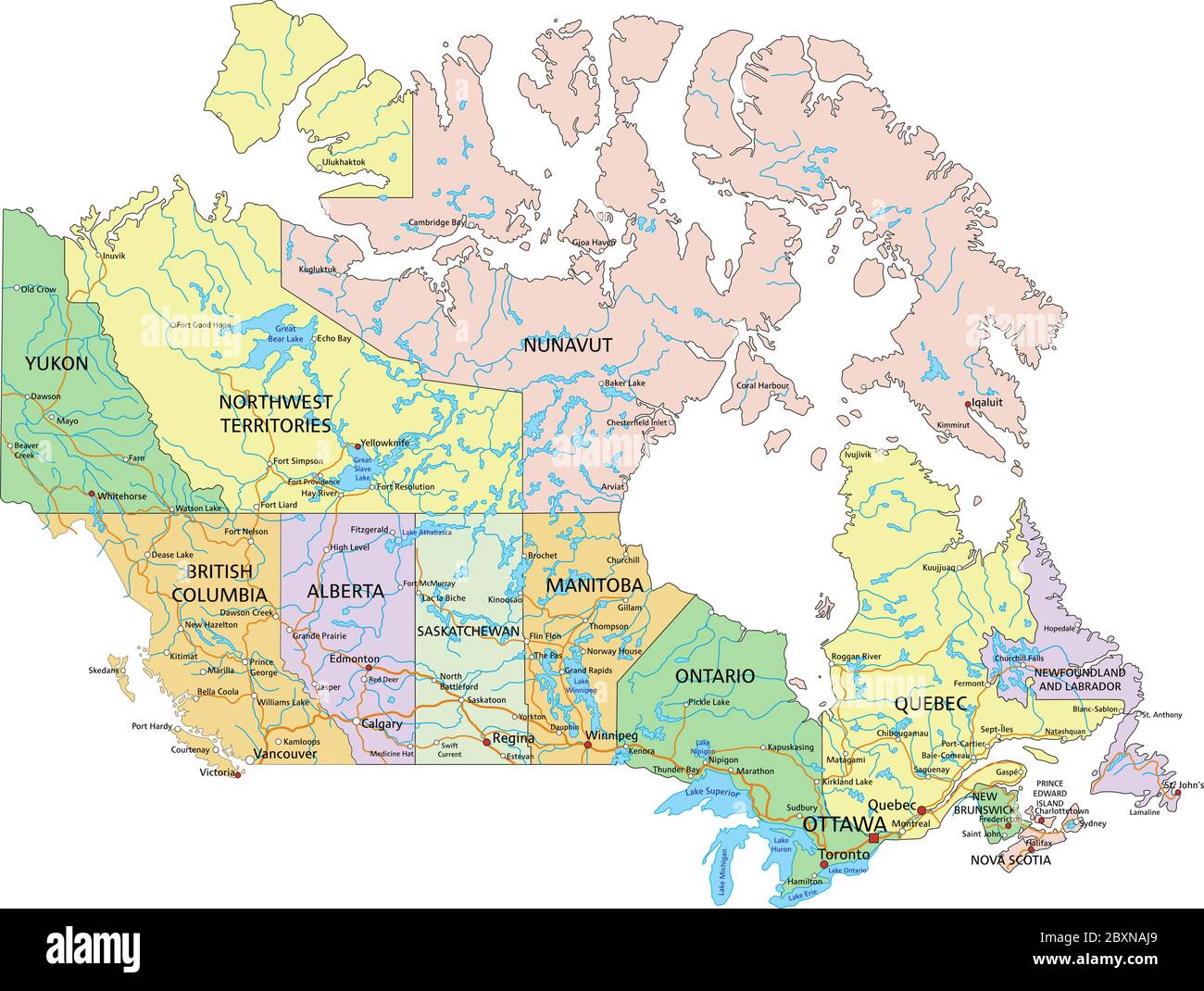 Mapa Politico Detallado De Canada Ilustracion Del Vector Ilustracion Images