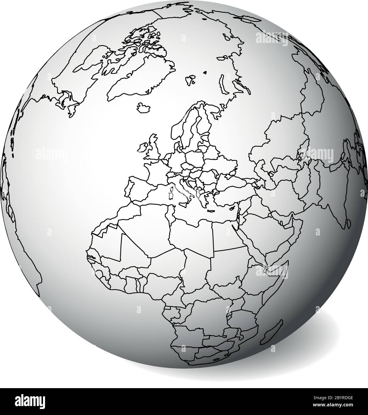 Planeta Tierra Mapa Blanco Y Negro