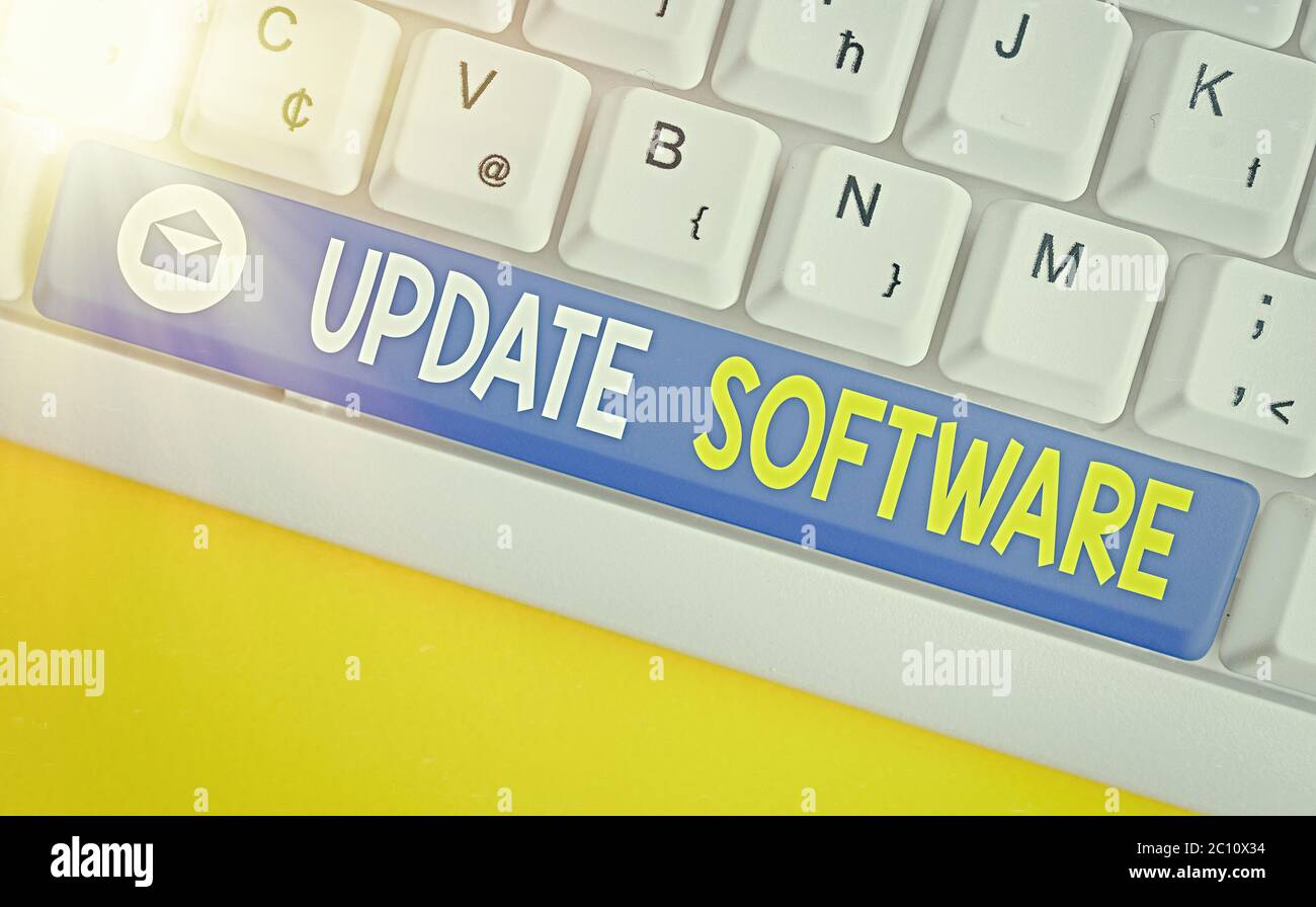 Señal de texto que muestra Actualizar software. Foto de negocios que ... Señal de texto que muestra Actualizar software. Foto de negocios que ...