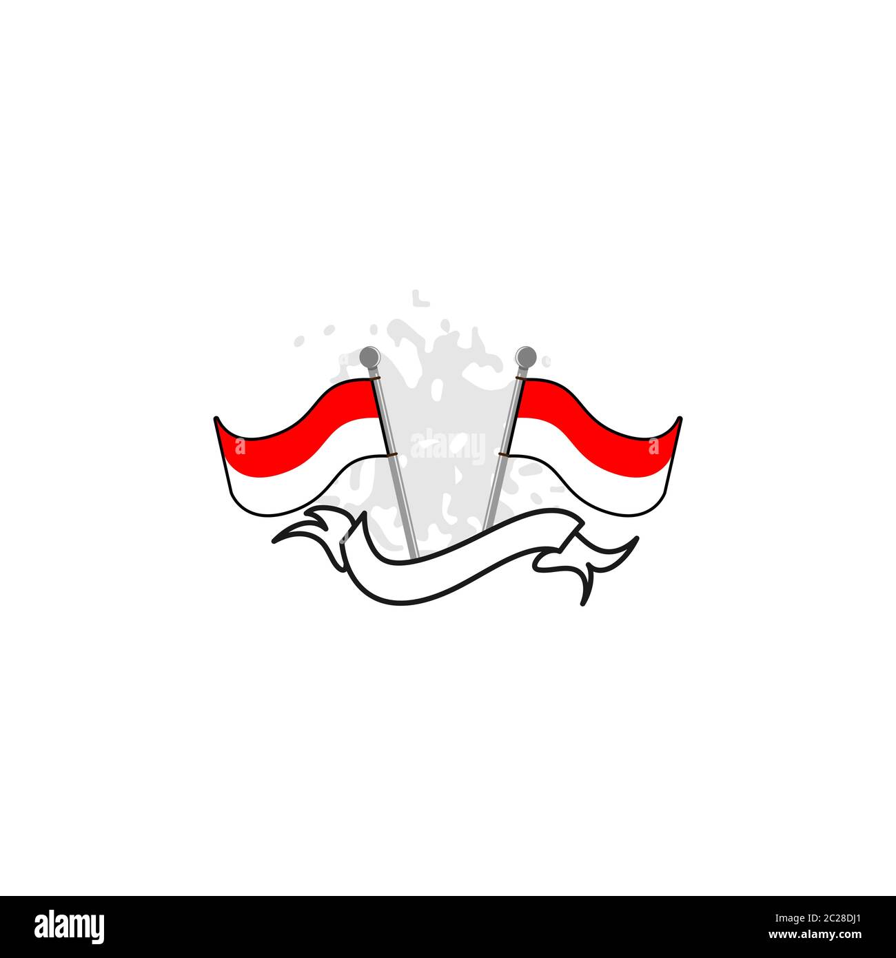 Ilustración De La Plantilla De Diseño Vectorial De La Bandera Indonesia