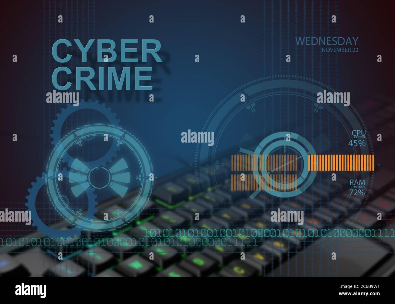 Infografía De Alta Tecnología De Delitos Cibernéticos En Software 3d