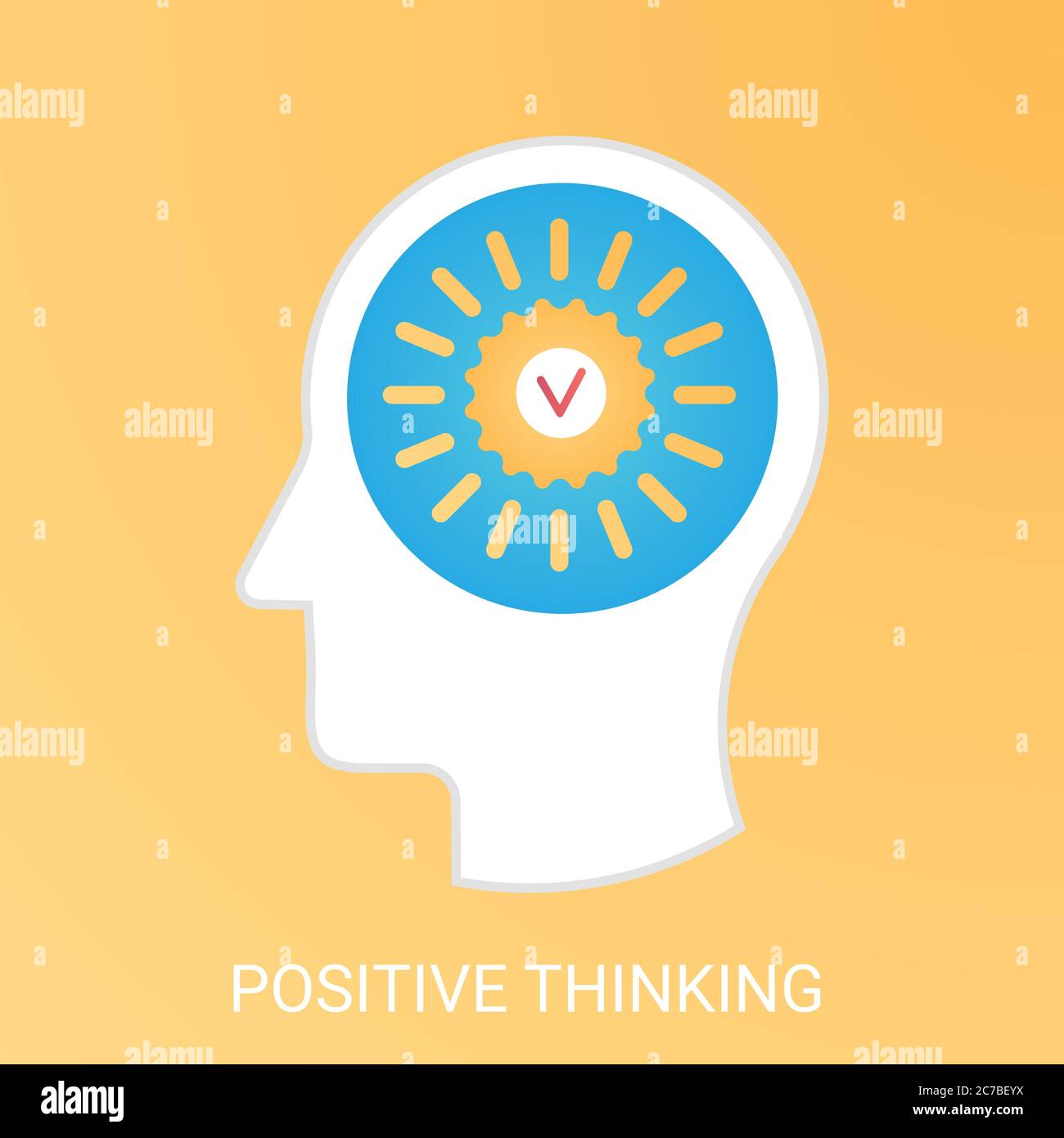 Vector Concepto De Pensamiento Positivo Moderno Estilo Plano Degradado