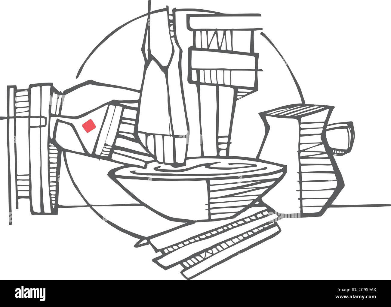 Dibujo O Ilustración Vectorial Dibujado A Mano De La Escena Bíblica De Jesús Lavando Los Pies De