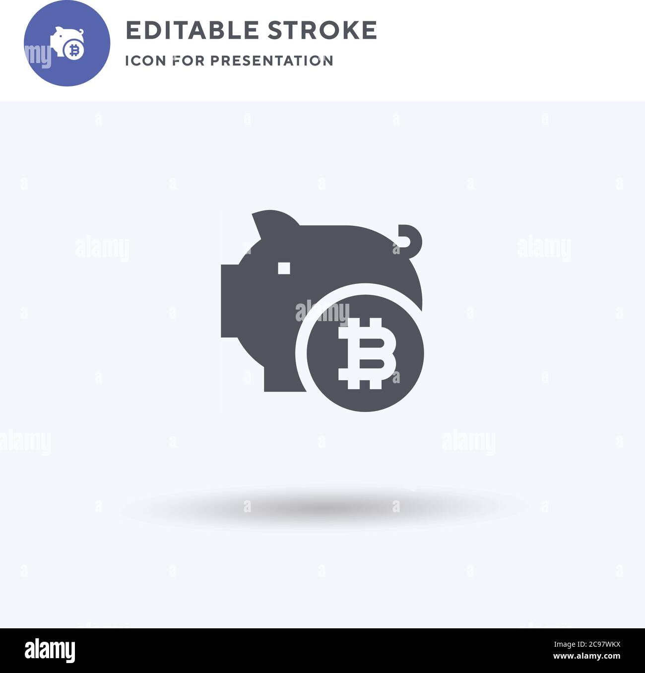 Icono De Ahorro Vector Signo Plano Relleno Pictograma Sólido Aislado En Blanco Ilustración