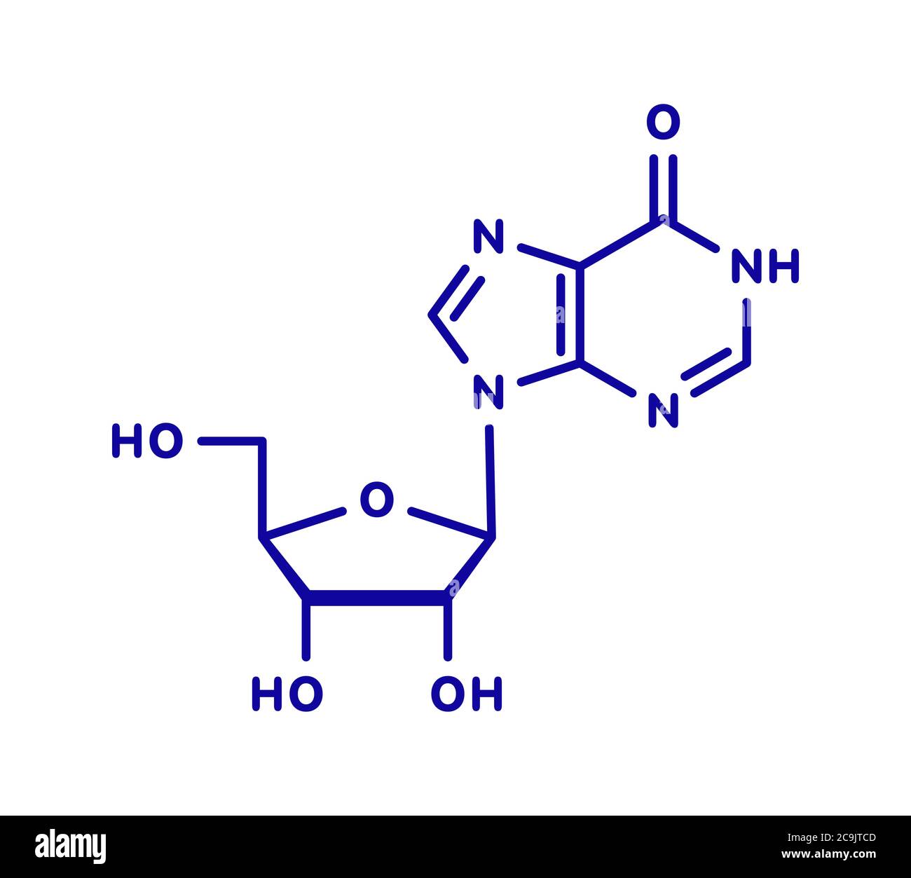 Molécula de nucleósido de inosina. Se encuentra en el ARNm. Utilizado ...