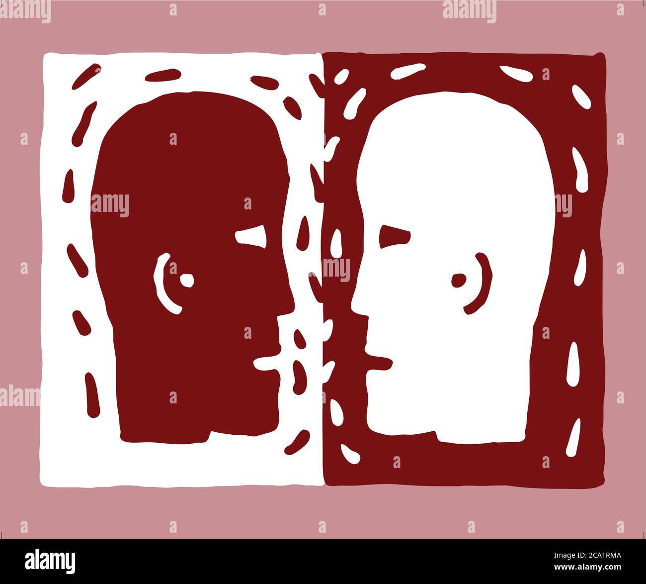 Dibujo De Dos Cabezas Imágenes Vectoriales De Stock Página 2 Alamy
