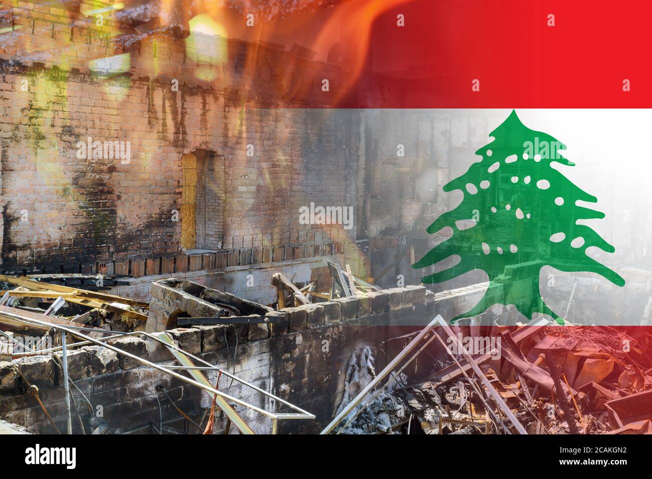 La Destrucción De Beirut Después De La Trágica Explosión Ocurrió En