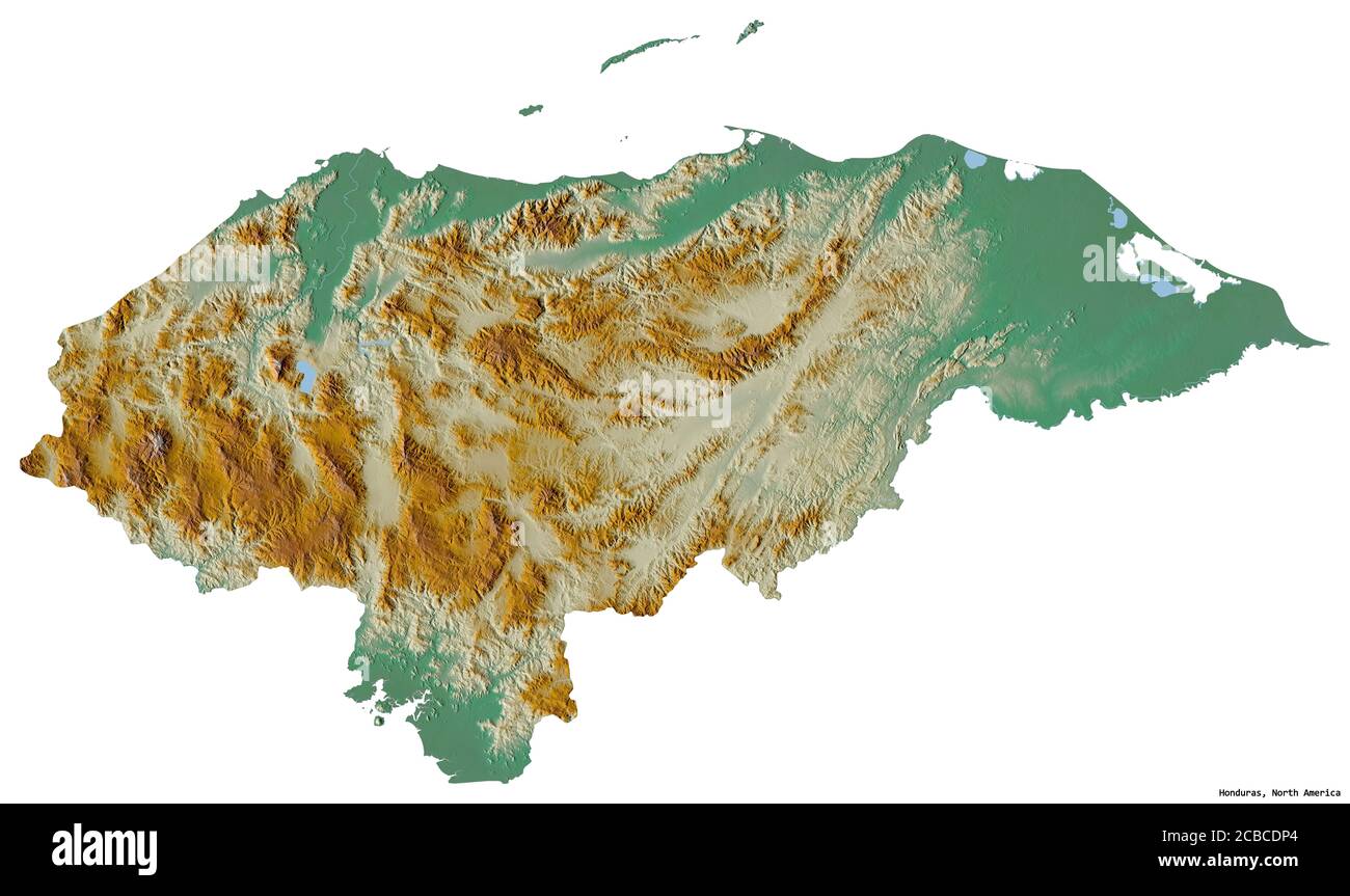 El Relieve En Honduras | Mapa de relieve de Honduras, por Miguel ...