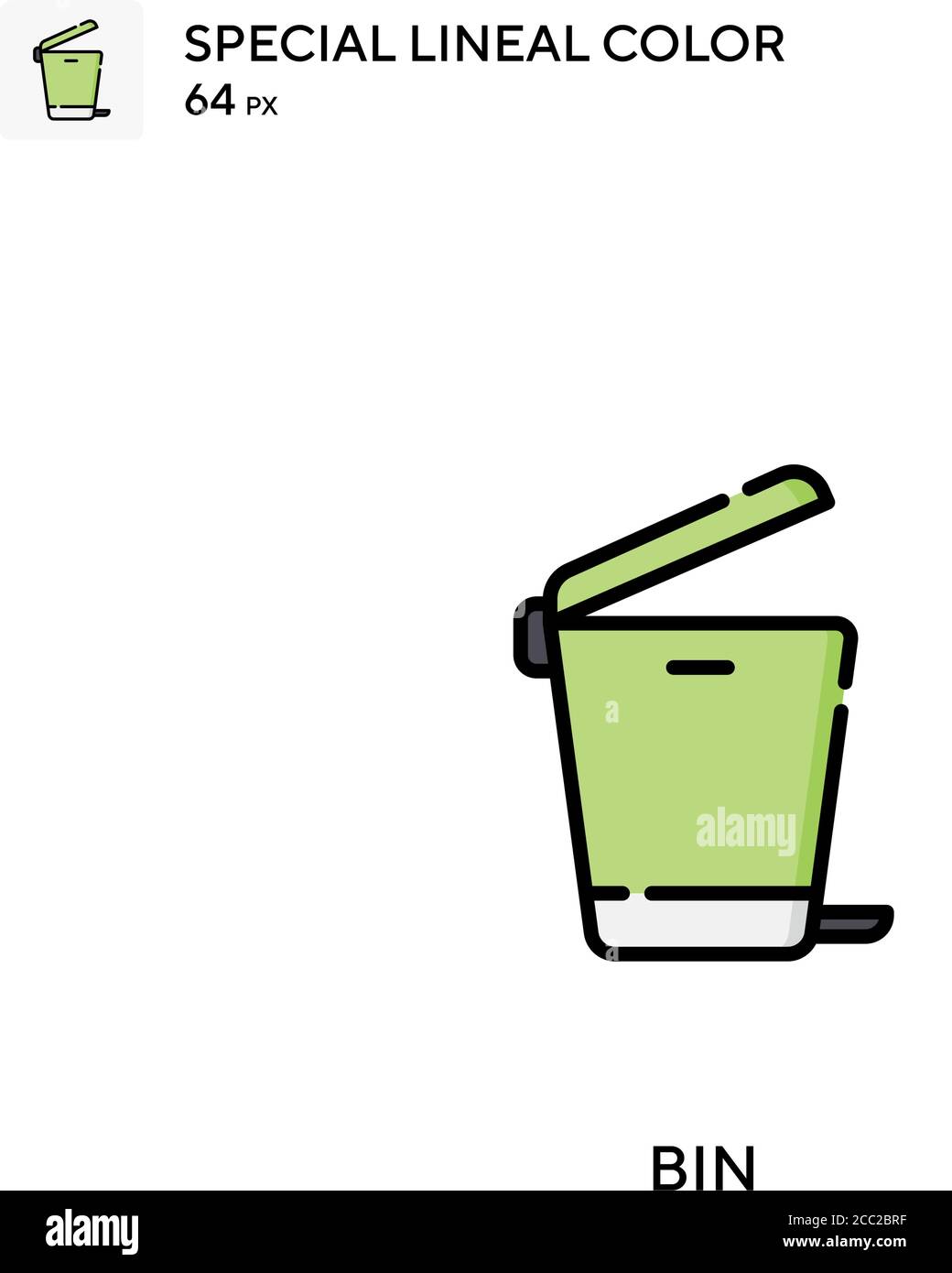 Bin icono de vector de color lineal especial. Iconos bin para su ...
