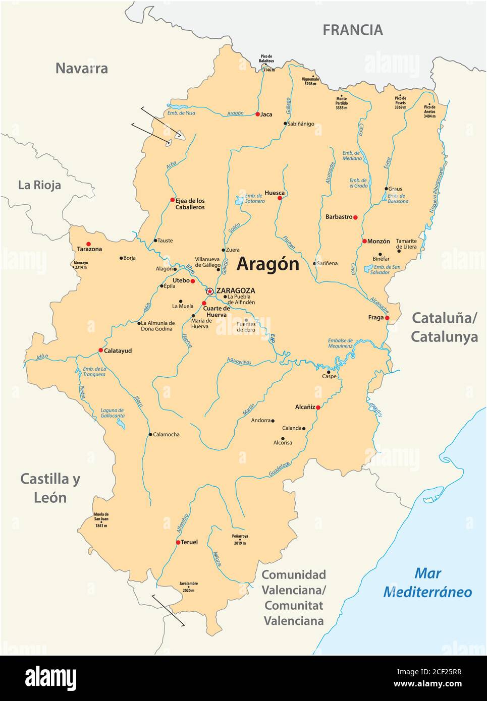 Aragon Map Fotos e Imágenes de stock - Alamy