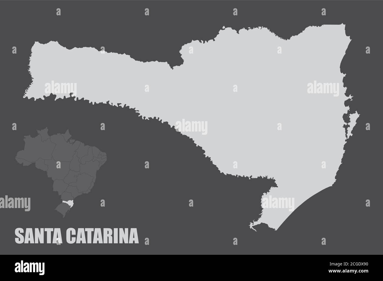 Mapa Del Estado De Santa Catarina Imagen Vector De Stock Alamy